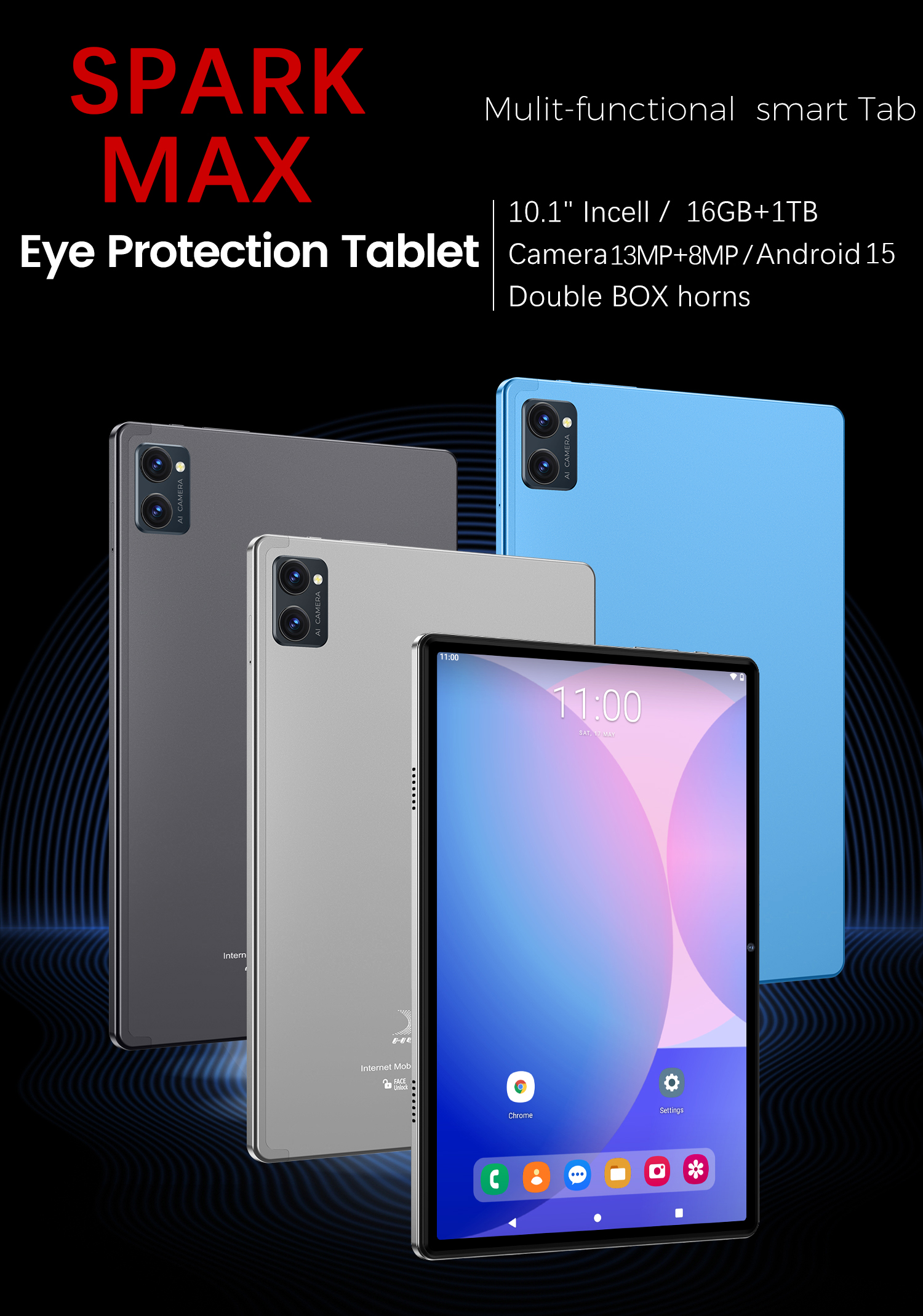 Spark Max Original Tablets 10.1 Inch 16GB + 1TB Storage Android 15 ...