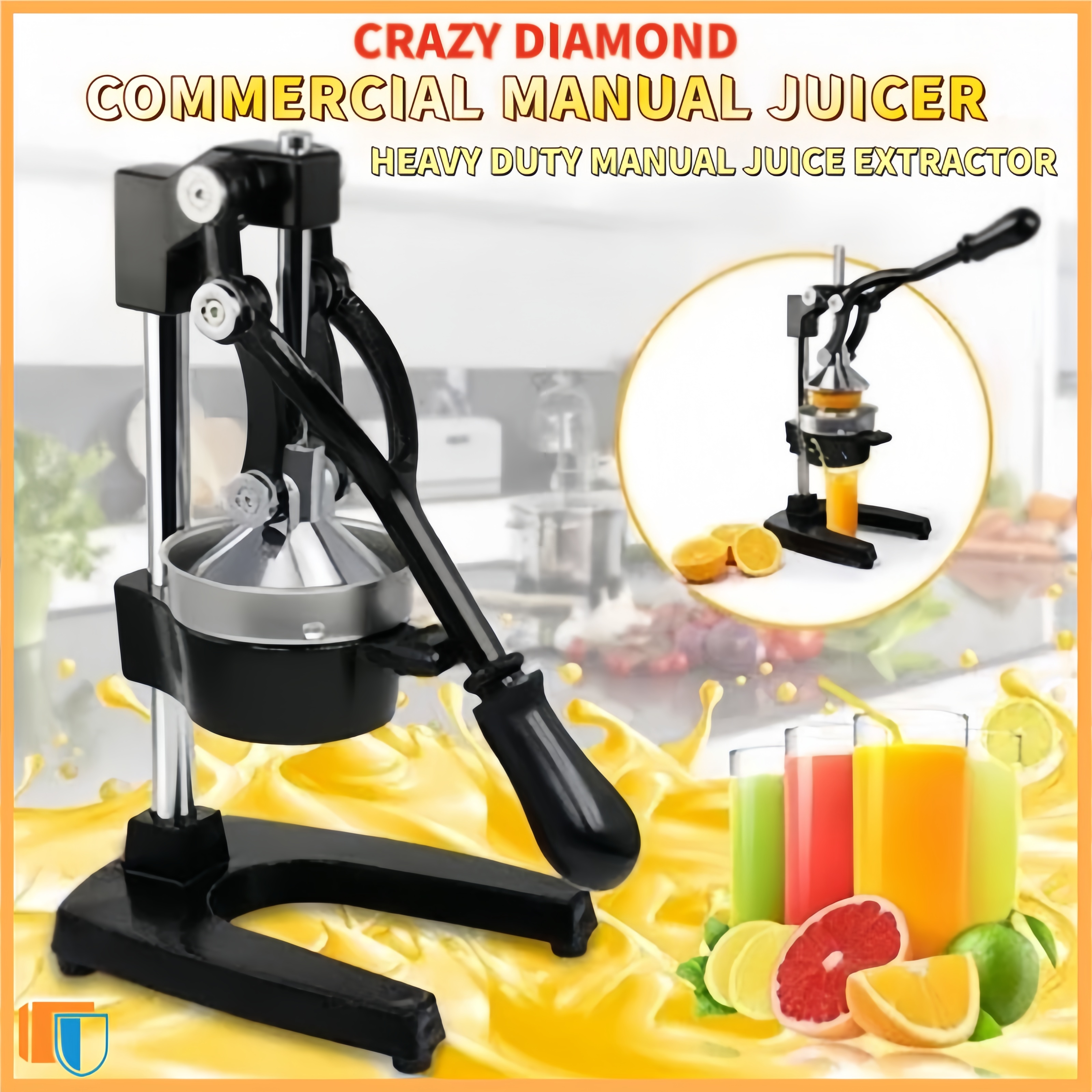 Commercial Manual Lemon Orange Squeezer Fruit Press Citrus Juicer Heavy ...