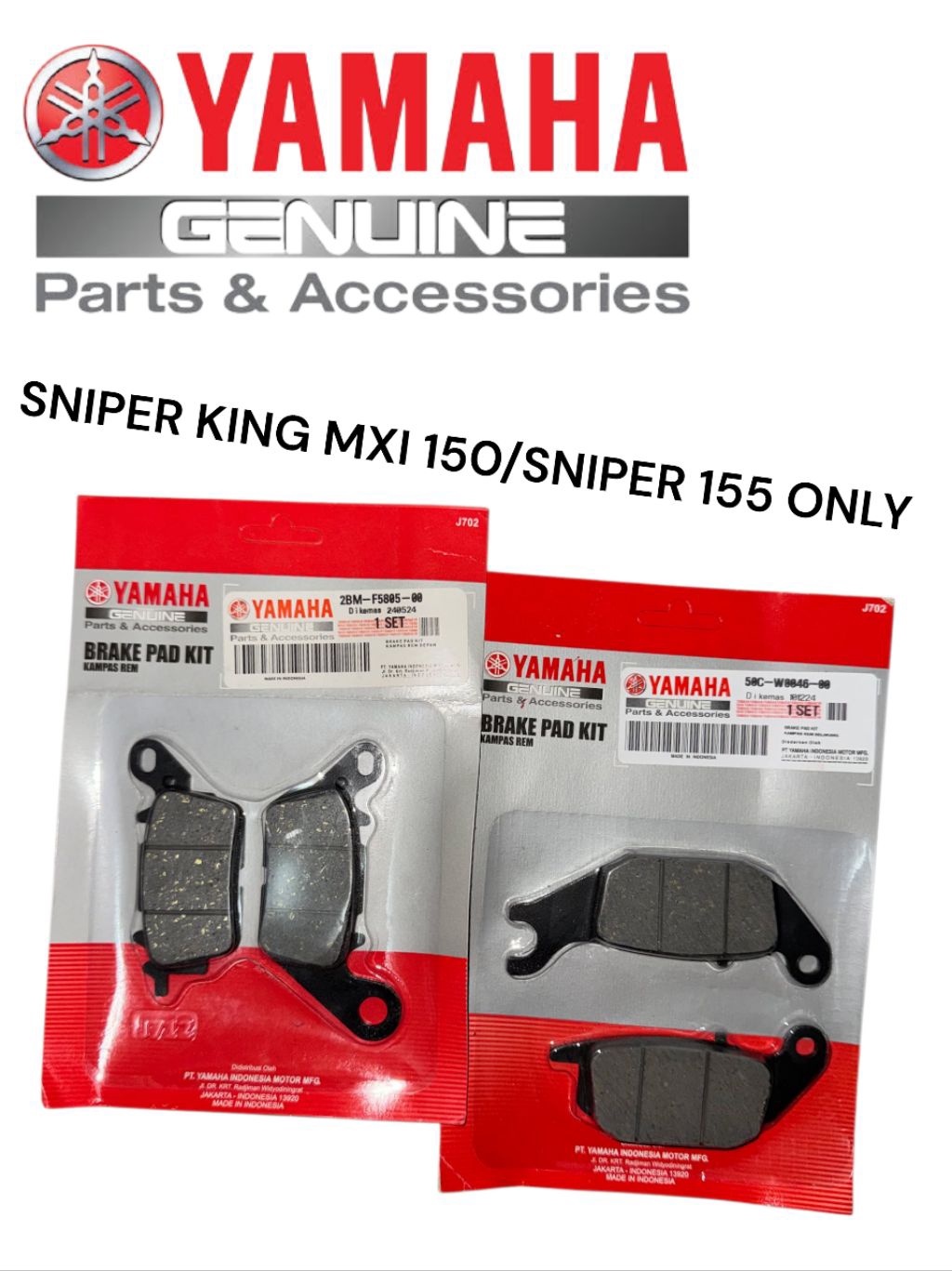 SNIPER KING MXI 150/SNIPER 155 BRAKE PAD FRONT AND REAR | Shopee ...