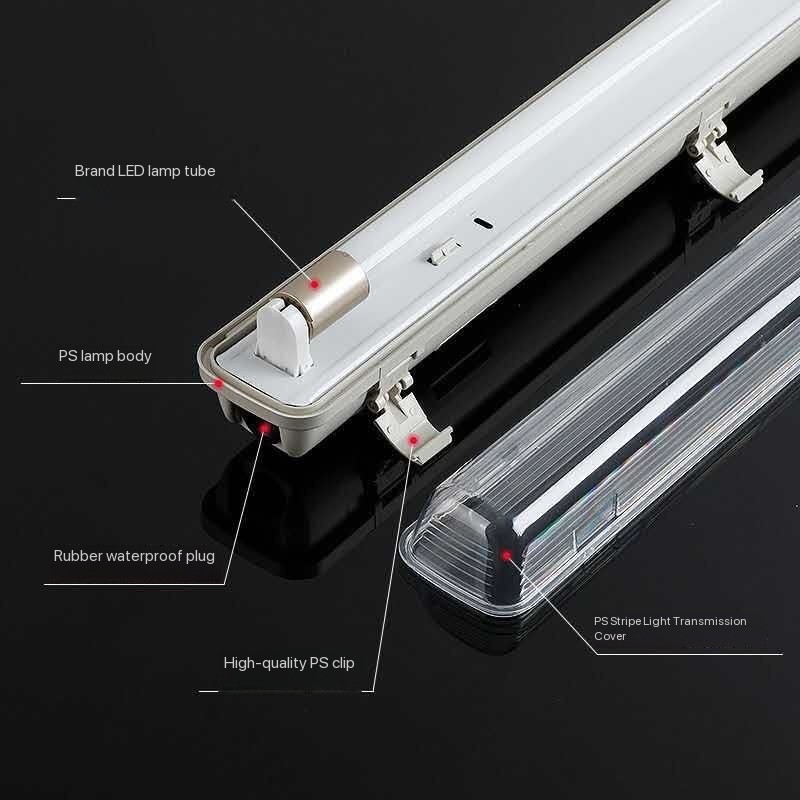 T8 Tri-proof LED Fluorescent Lamp with Dual Single Tubes, Complete Set ...