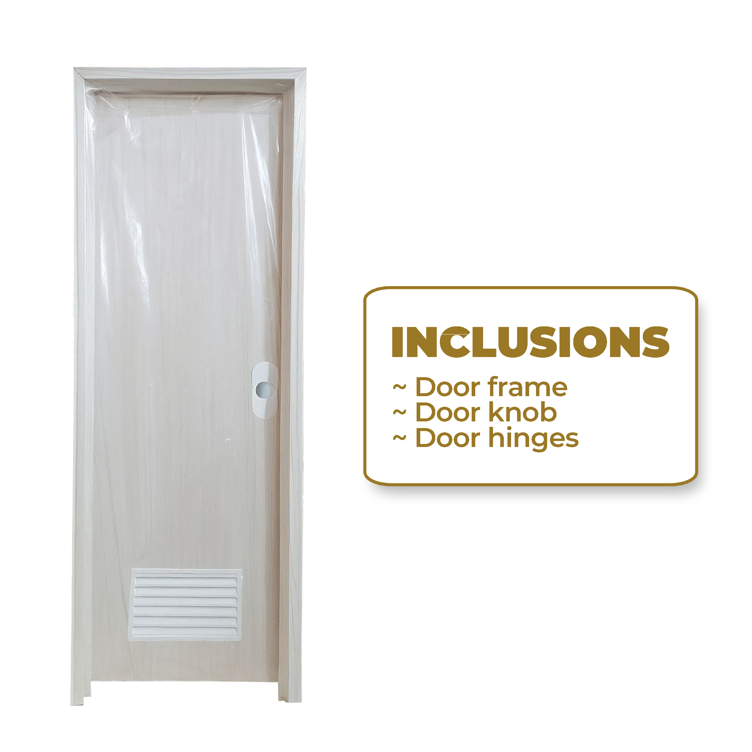 Bathroom PVC Door with Door Jamb, Door Knob and Hinges | Shopee Philippines