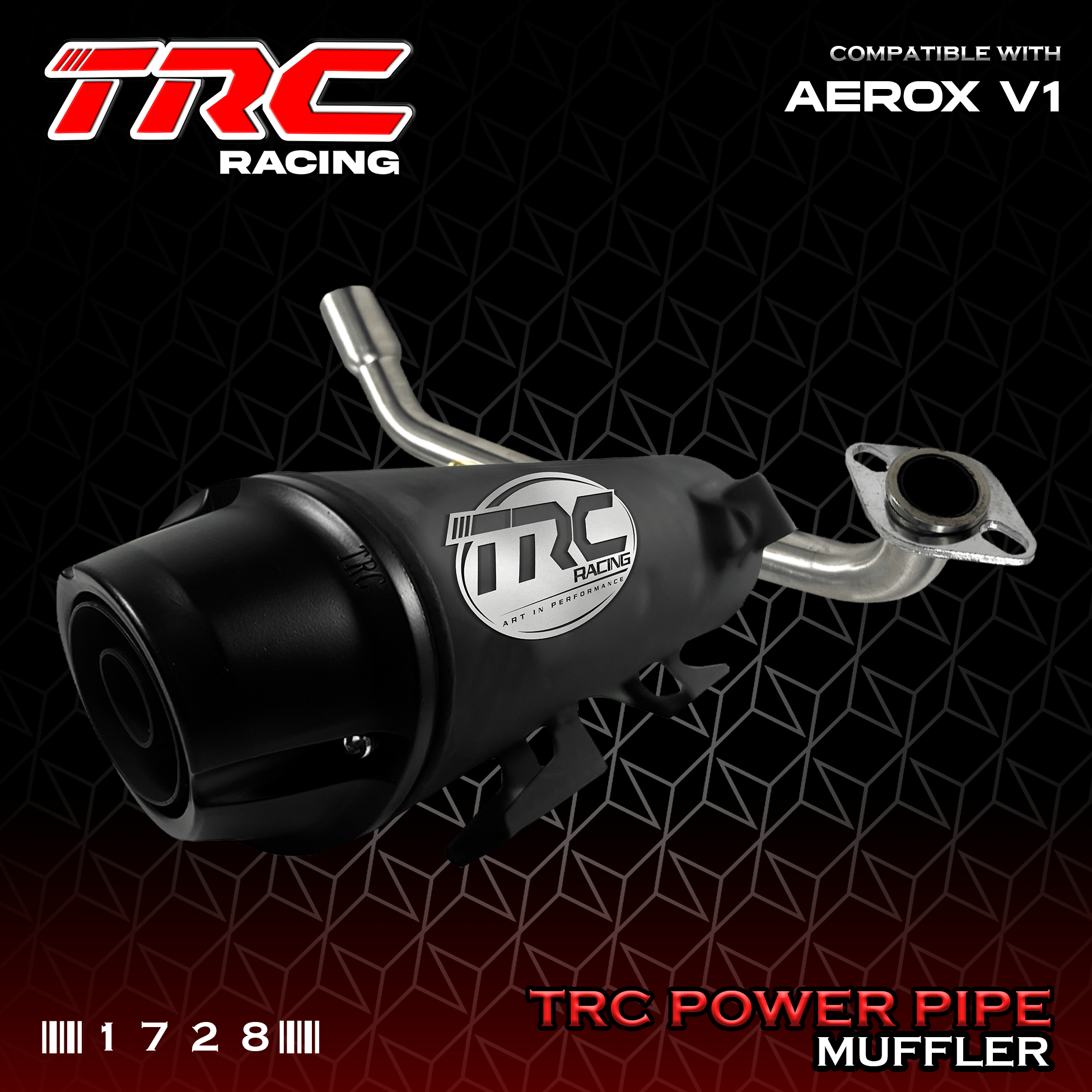 TRC Racing Yamaha Aerox v1 Power Pipe Muffler Exhaust with Removable ...