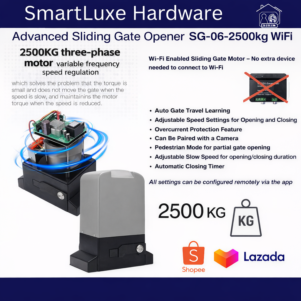 SmartLuxe Heavy-Duty Electric Gate Opener SG-05 for Sliding Gates ...