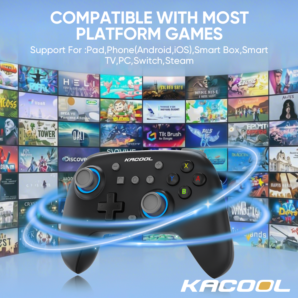 KACOOL D2 Wireless Bluetooth Gamepad Dual-Mode Six-Axis Gyroscope ...
