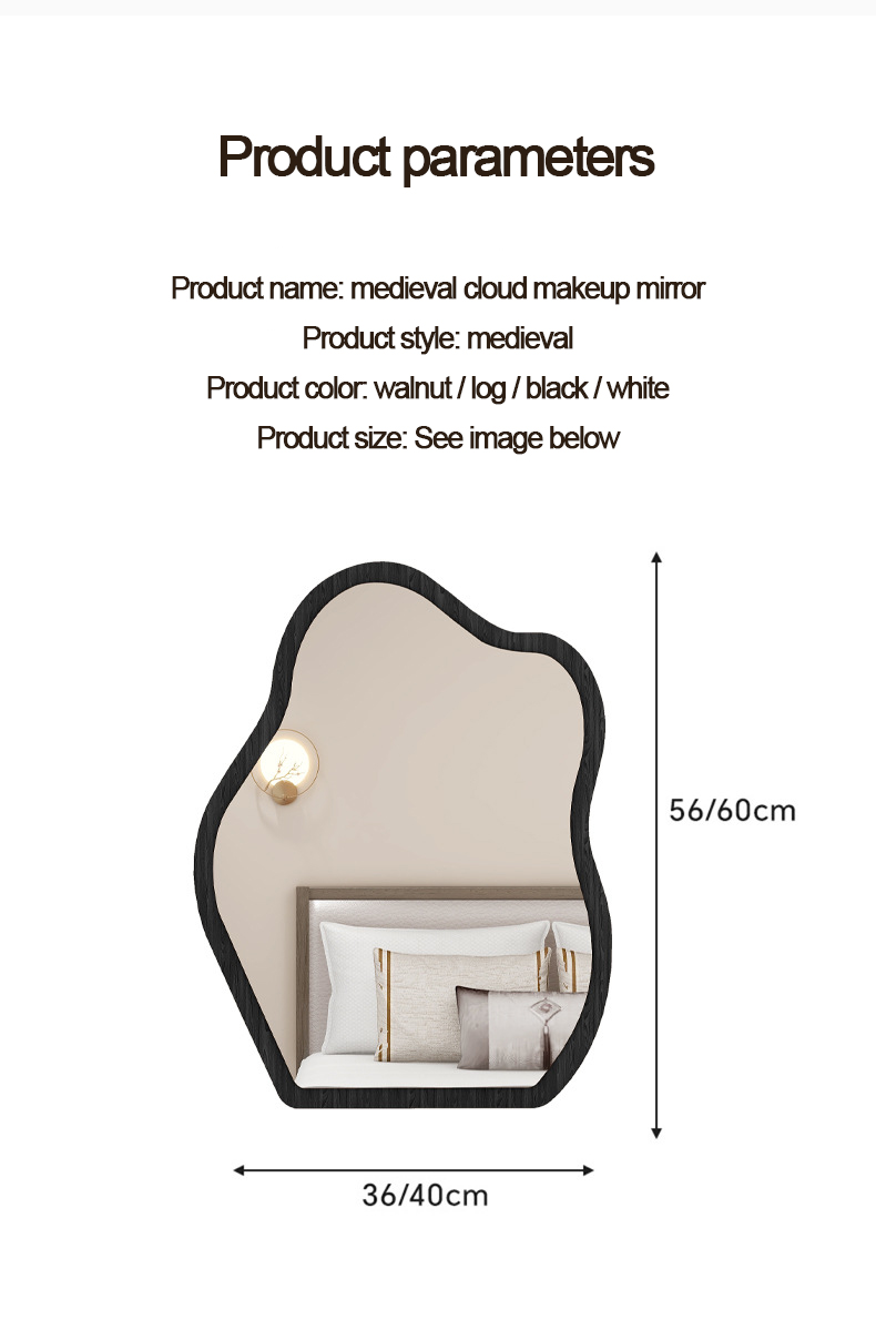 46x60cm Irregular Wall Glass Mirror Desktop Makeup Mirro Hd Mirror For ...