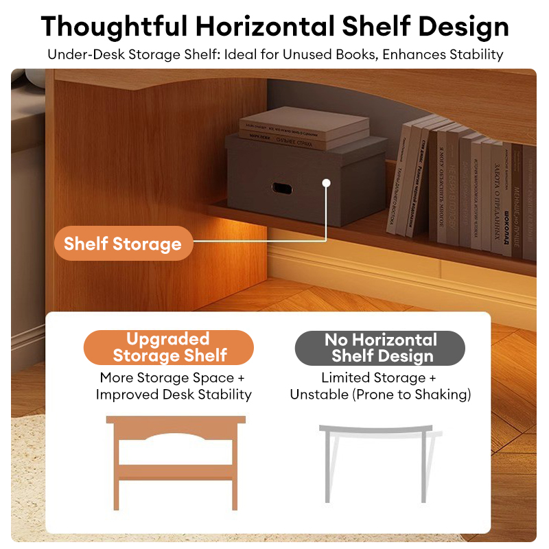【Ship Today】Study Table With Drawer Computer Desk Desktop Shelves ...