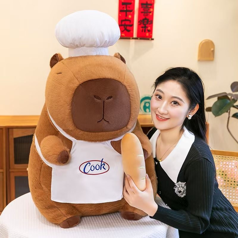 35/45/60CM Capybara Chef Plush Doll Bread Capybara Kawaii Soft Toy For ...