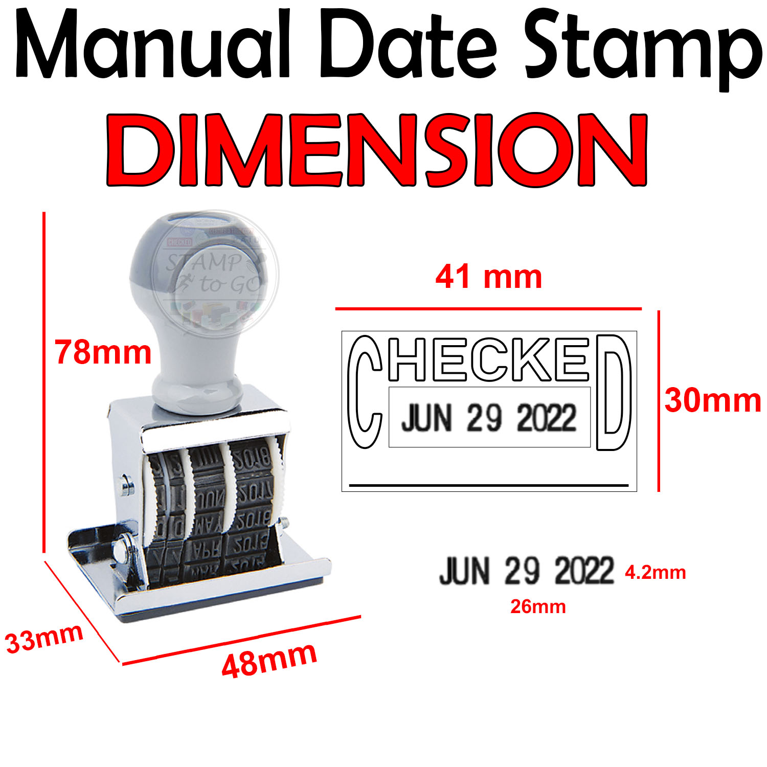Customized Manual Date Stamp for Office and Personal Needs with ...