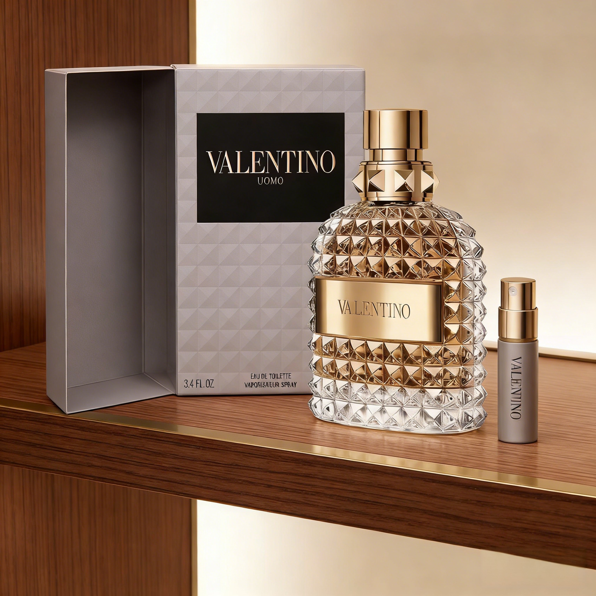 Luxury Valentino UOMO 100ML Men's Light Eau de Toilette (Woody-Spicy ...