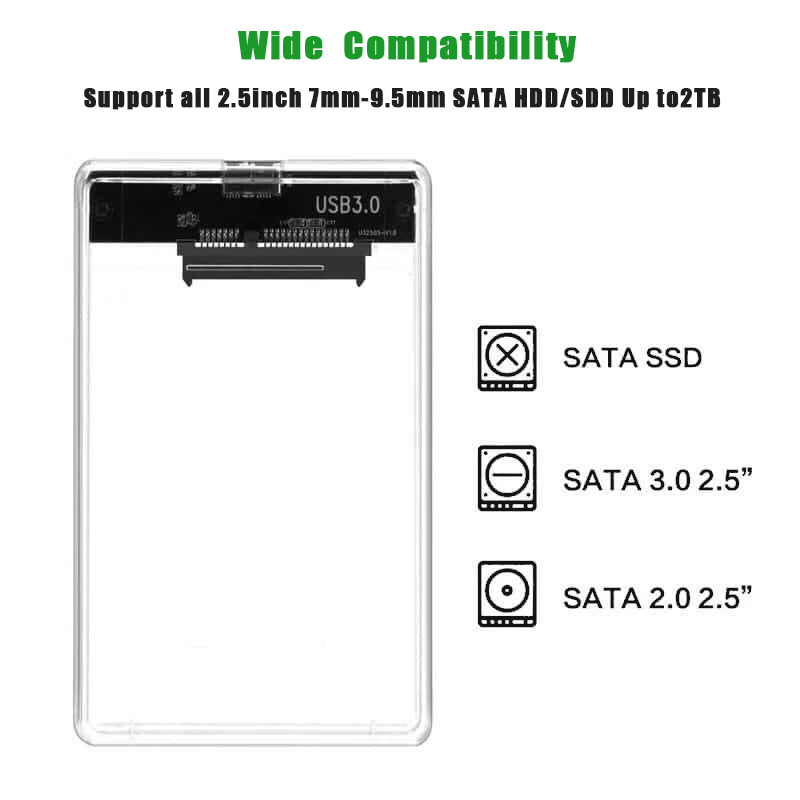 Actual 2.5 Inch USB HDD Case Sata to USB 3.0 Hard Drive Disk SATA ...
