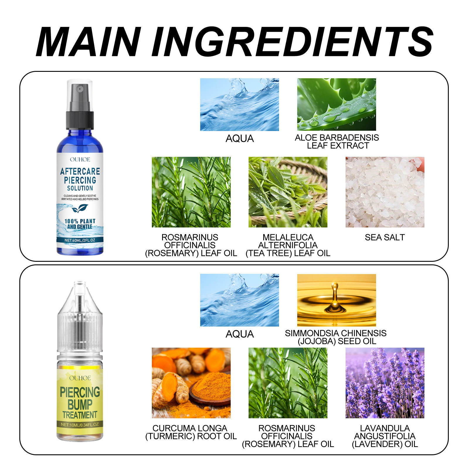 Piercing Aftercare Spray Set | Irritated Piercing Relief Spray (Iwas ...