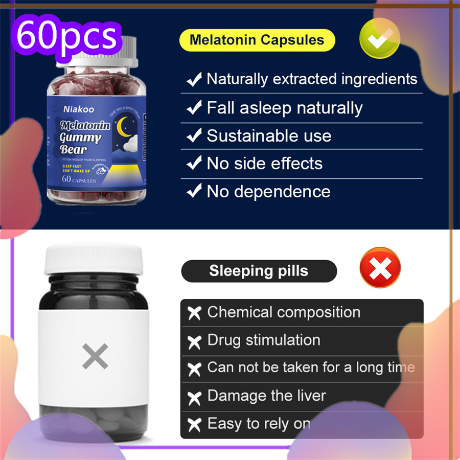 60pcs 10 mg Melatonin Gummies | Supports relaxation, sleep, heart, bone ...