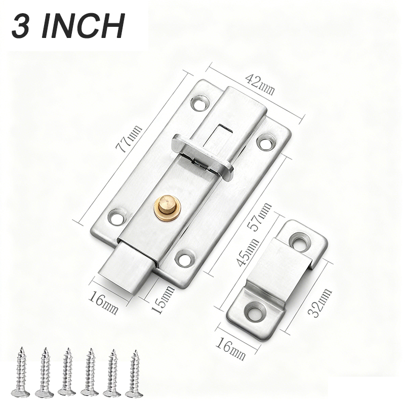 Sliding Bar Type Stainless Steel Door Shed Lock Safety Lock Buckle Bolt ...