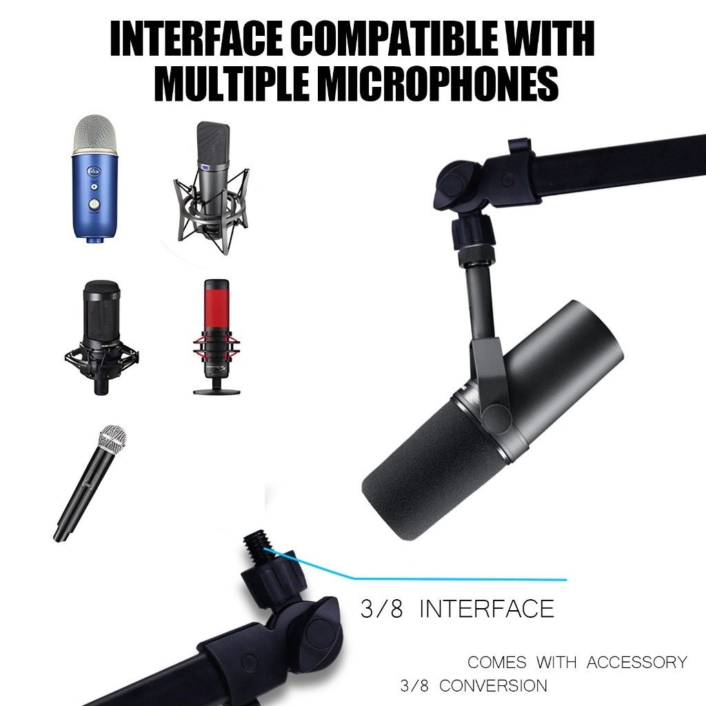 Microphone Stand Heavy-Duty Microphone Desktop Arm Stand All-in-One Kit ...
