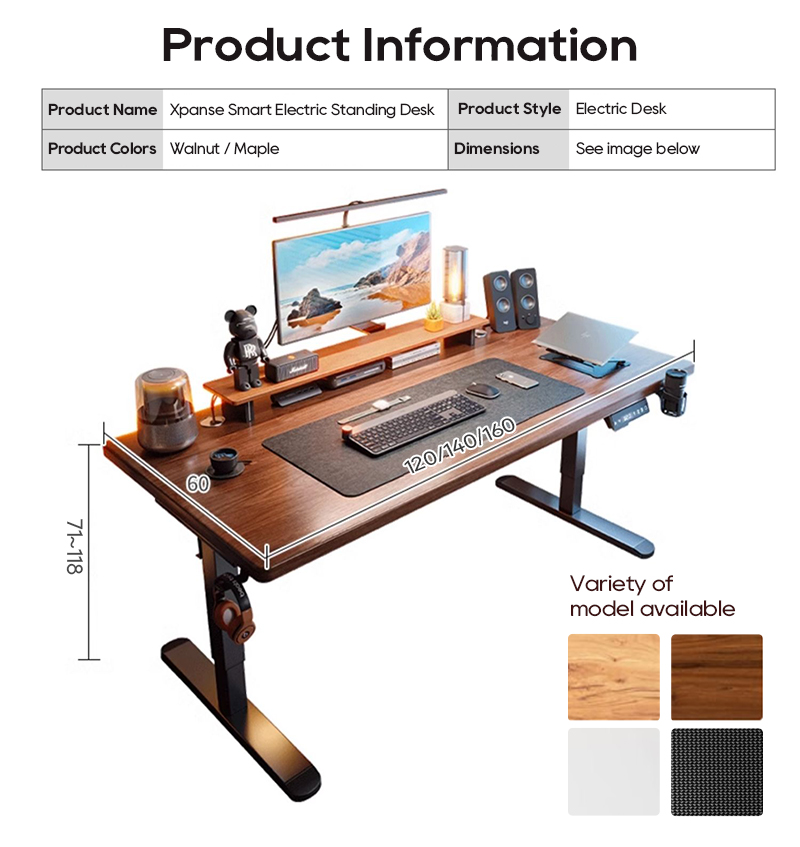 Xpanse Electric Office Table For Computer Adjustable Study Table Gaming ...