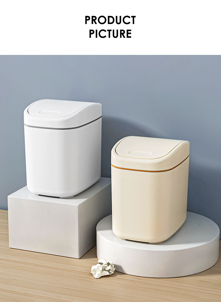 Desktop Trash Can with Lid Mini Plastic Waste Bin for Home Office Table ...