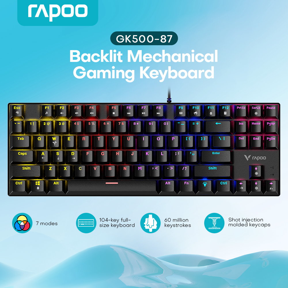 Rapoo GK500-87 Backlit Mechanical Gaming Keyboard | Shopee Philippines