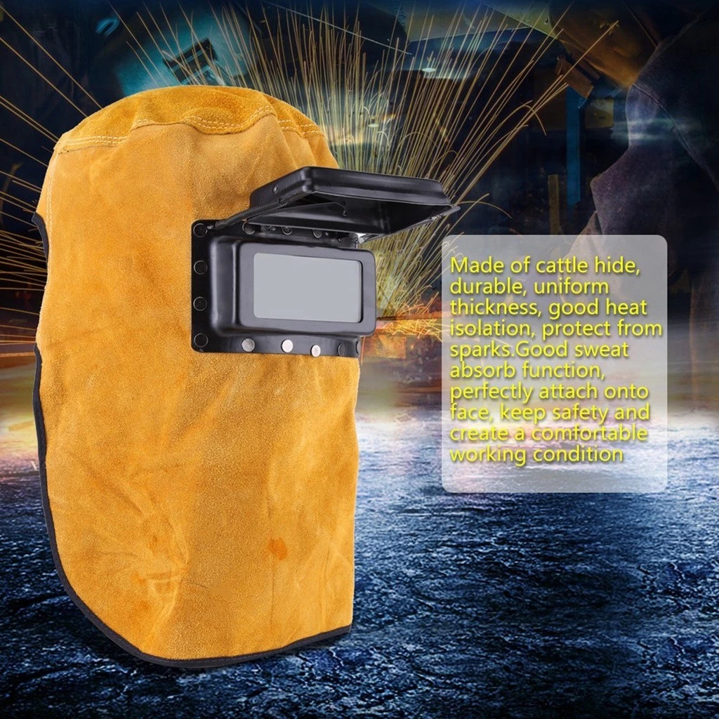 [Ready Stock]Leather Welder Welding Work Hood Helmet Gear Mask Filter ...