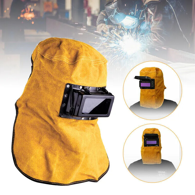 [Ready Stock]Leather Welder Welding Work Hood Helmet Gear Mask Filter ...