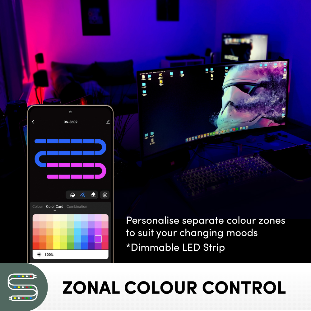 Prolink DS-3602 Smart LED Light Strip for Room RGB Strip Light SMD With ...