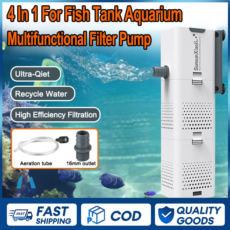 4 in 1 Aquarium Filter Aquarium Fish Tank Filter with Oxygen 6W/15W/23W ...