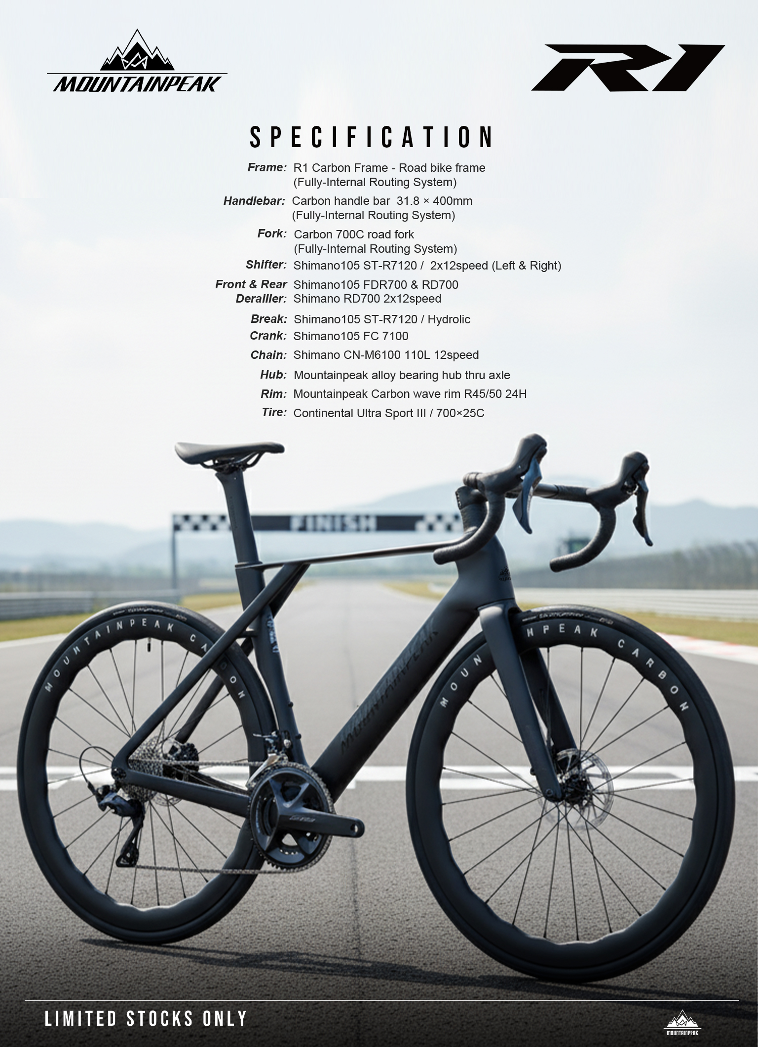 MOUNTAINPEAK MTP NEW Carbon R1 700c 105 Group Set 2*12 ROAD BIKES ...