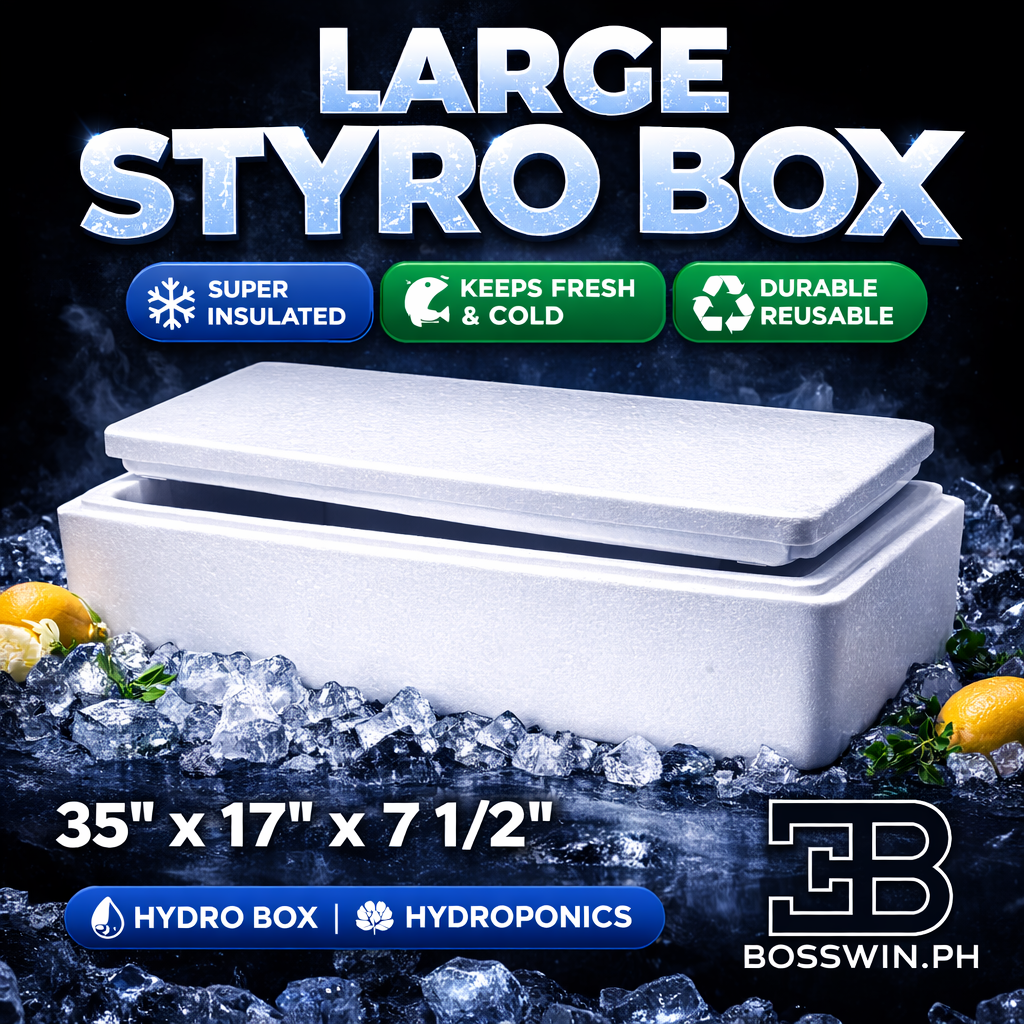 Bosswin Large Styro Box 35"x17"x7.5" Heavy Duty Insulated Hydrophonics ...