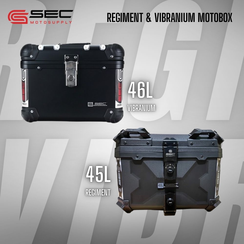 SEC 45L & 46L Motorcycle Top Box – Regiment & Vibranium Box Models ...