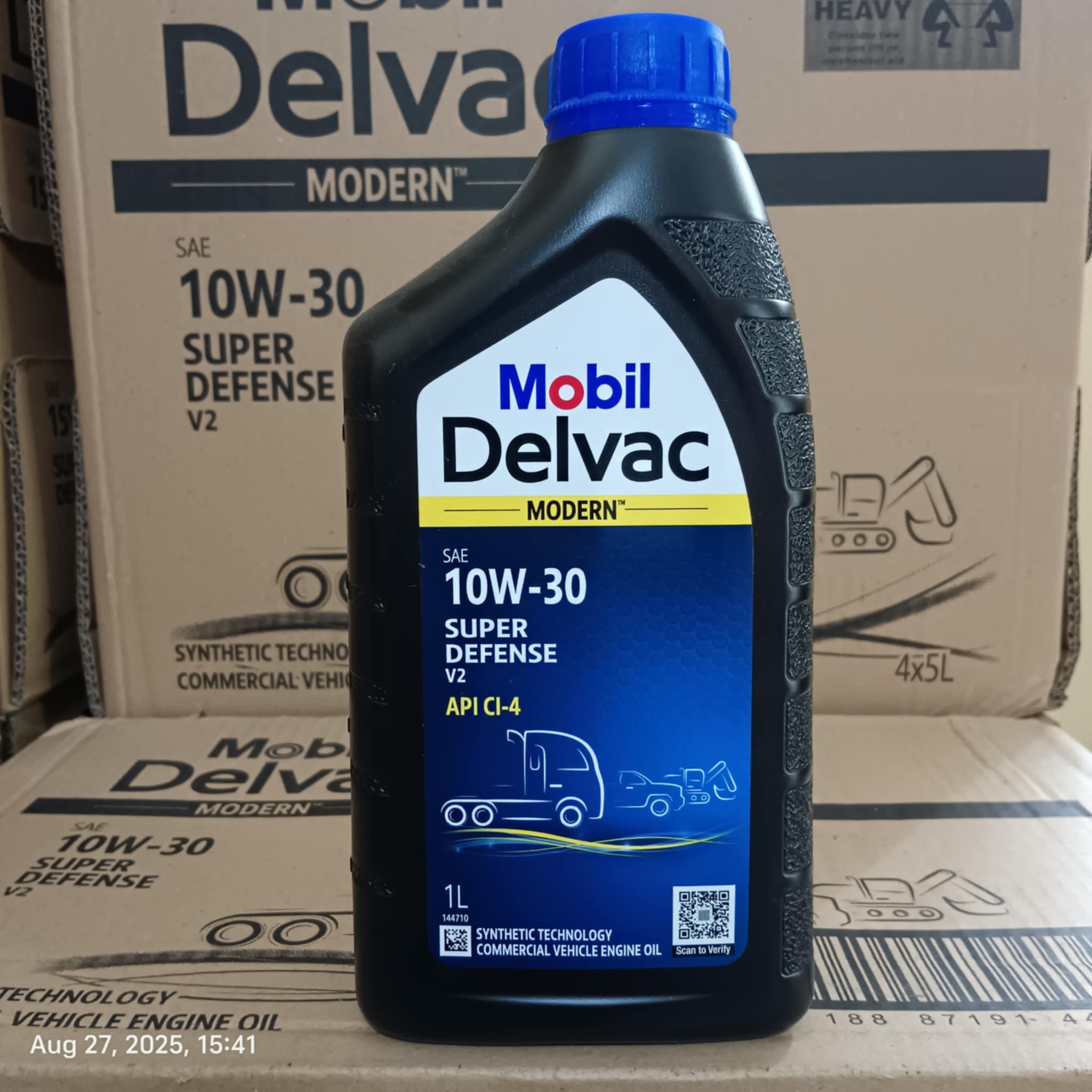 Mobil delvac Modern SAE 10W-30 Synthetic Diesel and Gasoline Engine Oil ...