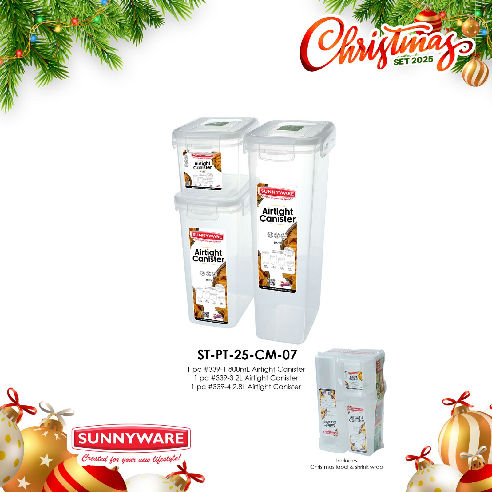 Sunnyware 2025 Christmas Set 7 (1 x 339-1, 339-3, 339-4) airtight ...