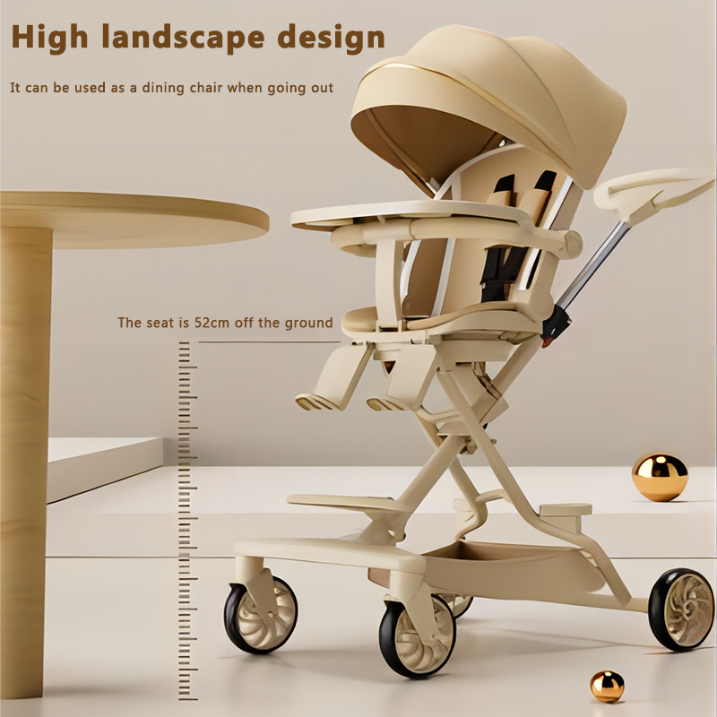 【Large Size】Stroller for baby Sit and Lie Foldable with DinnerTray Two ...