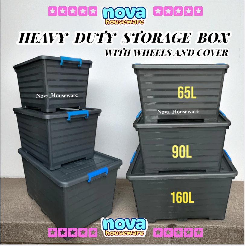 160L STORAGE BOX Heavy Duty Storage box with wheels and handle/storage ...