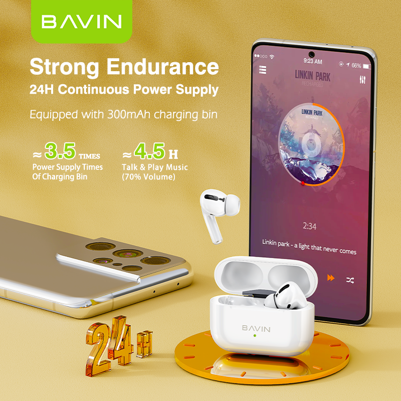 BAVIN TWS Wireless Bluetooth BA-33 5.3 Long Endurance And Touch Control ...