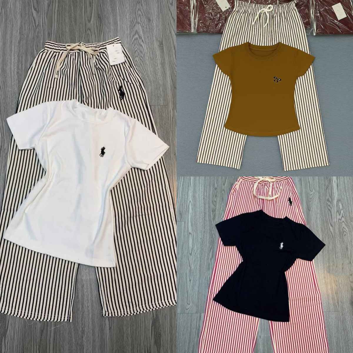 Youmie Korean Cute Short Sleeved Printed Wide Leg Pants Sweet And ...