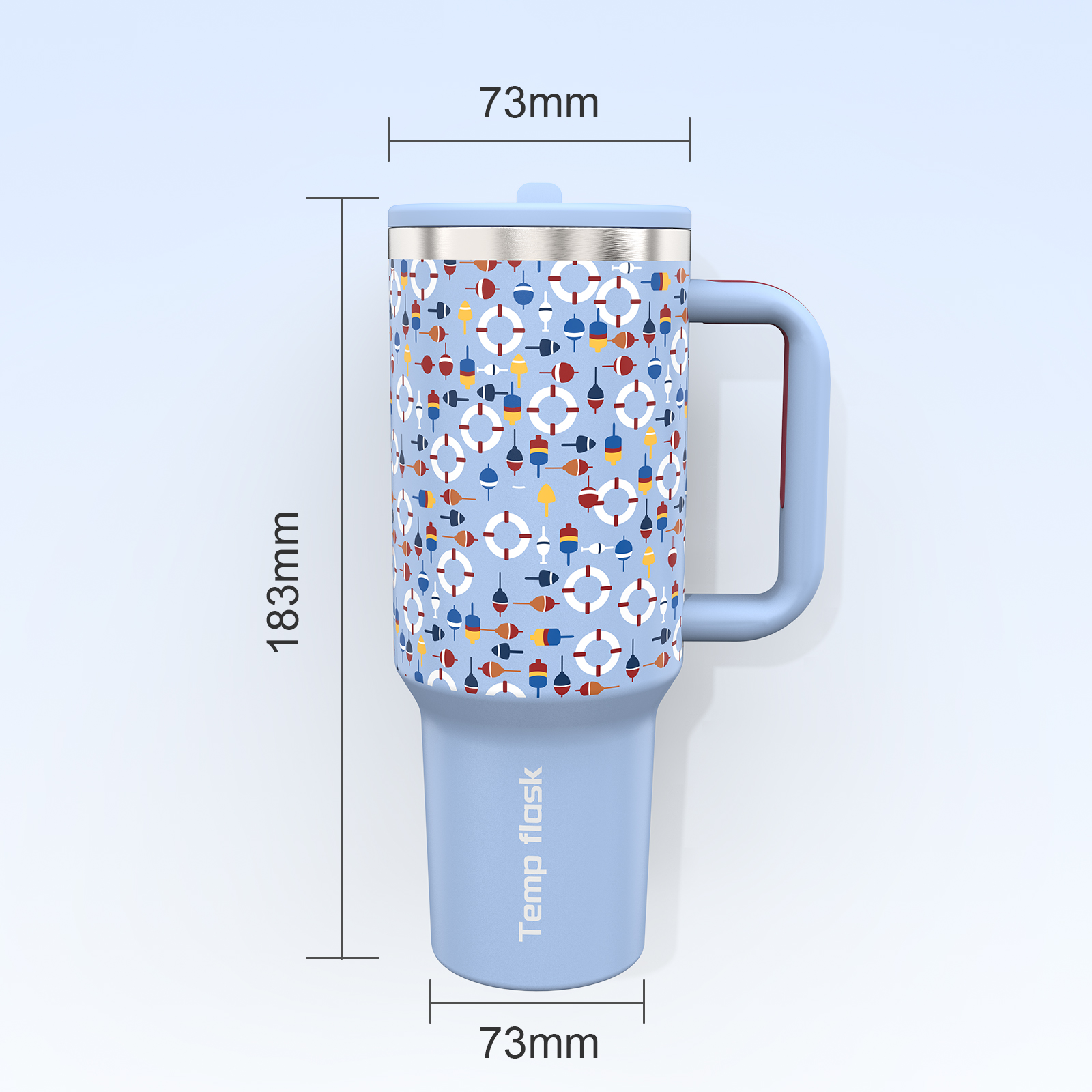 Tempflask (40oz) Foldable Straw Insulated Tumbler Large Capacity ...