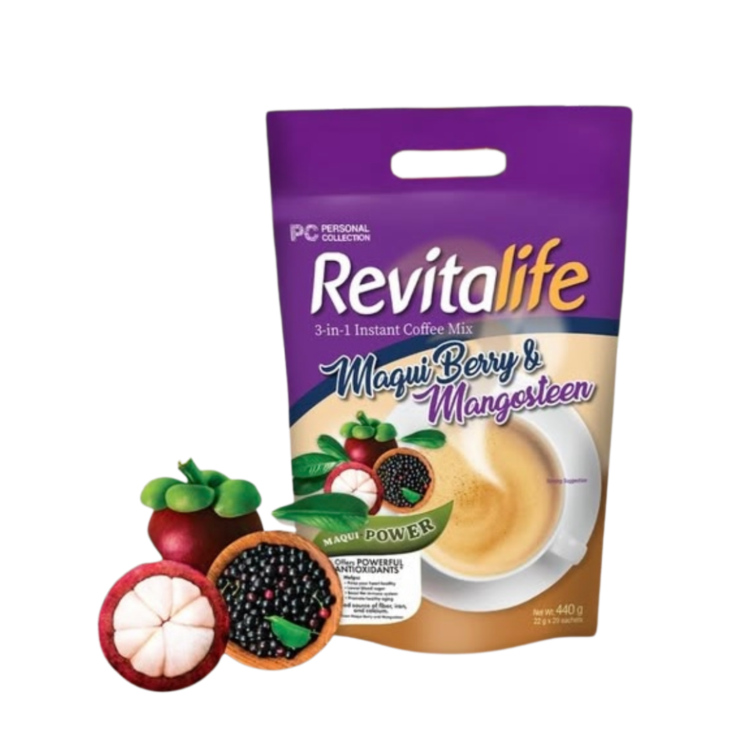 PC REVITALIFE MAQUI BERRY & MANGOSTEEN ANTIOXIDANT COFFEE 20 SACHETS ...