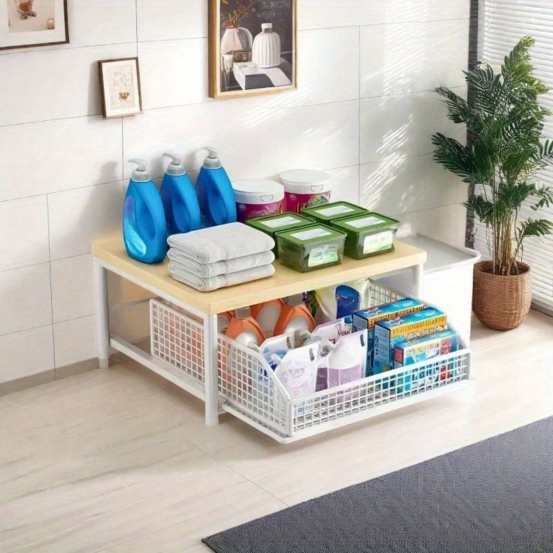 Countertop Multifunctional Shelf with Pull-Out Drawer Space-Saving ...