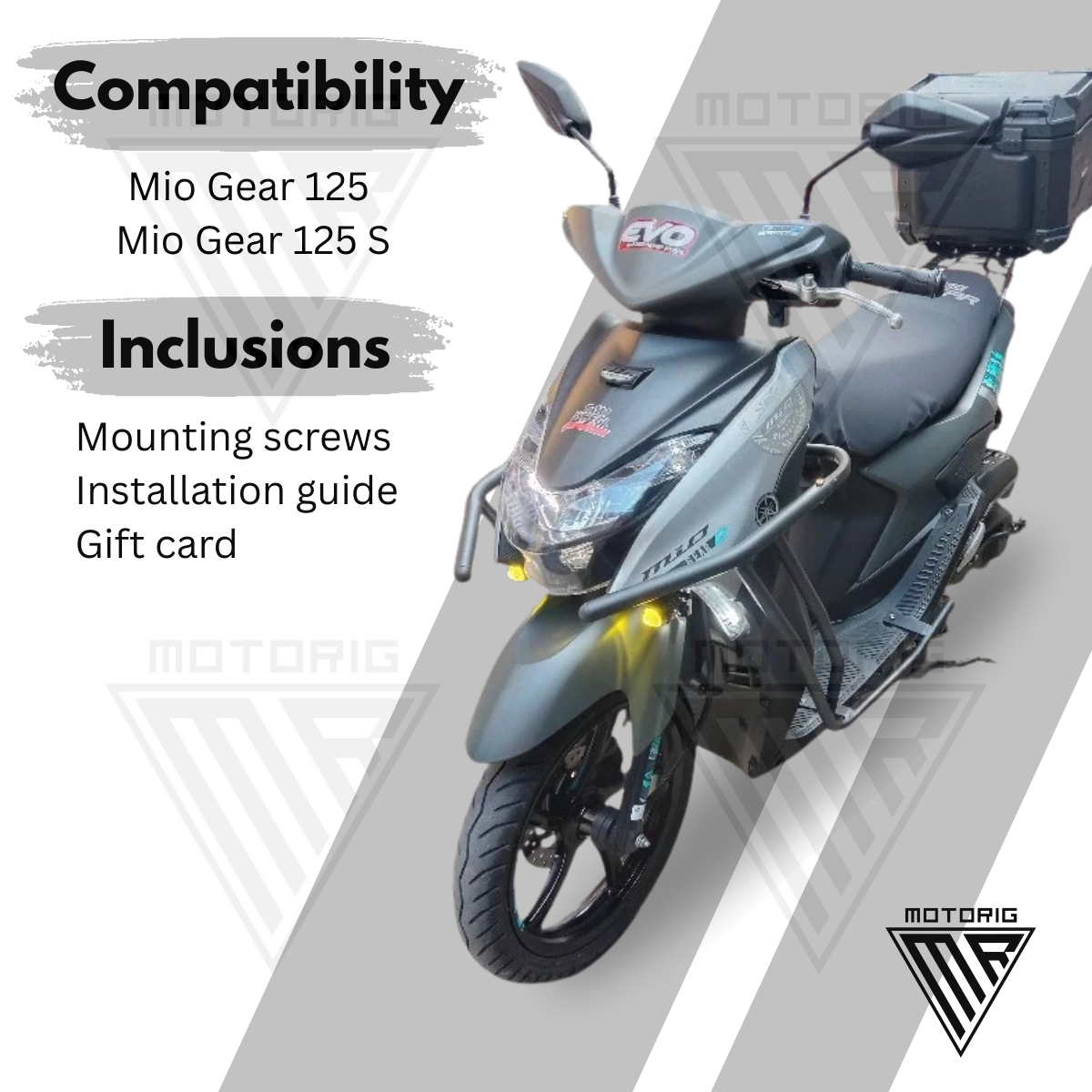 MIO GEAR 125 - MotoRig Crash Guard Heavy Duty | Shopee Philippines