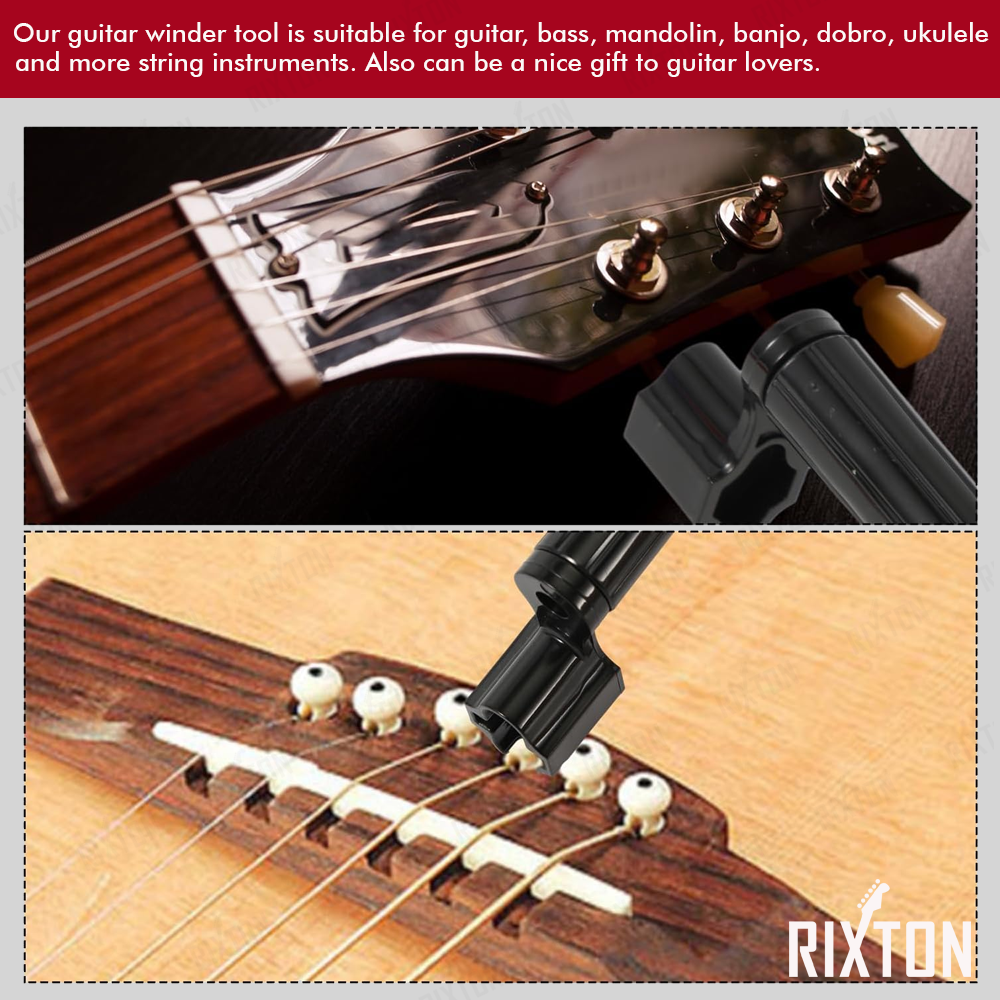 RIXTON 2 in 1 Guitar Strings Winder Guitar Bridge Pin Remover Guitar ...