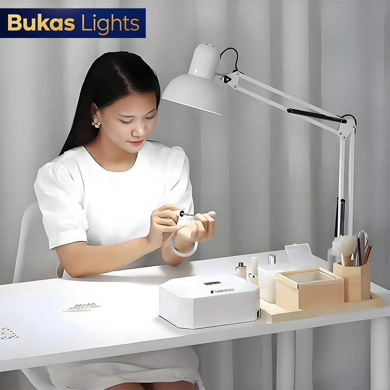 Study table Lamp LED Metal Desk Lamp Adjustable Arm Clip Dimmable For Office Desk Bedroom Free ...