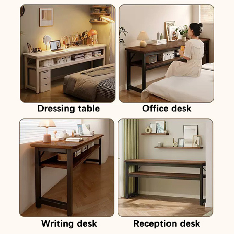 【Ready Stock】COD Dual layer long desk study desk home bedroom computer ...