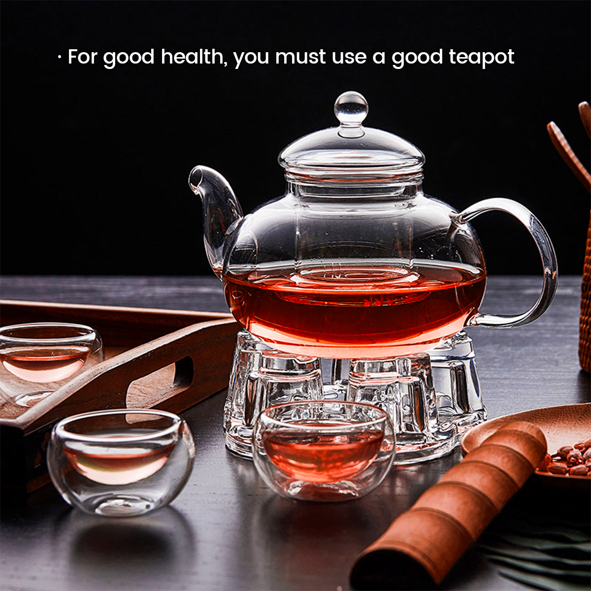 AF Heat-resistant Glass Teapot with Filter Tea Pot Transparent Teapot ...