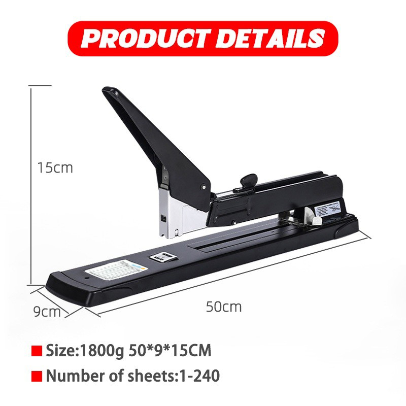 Long Arm Stapler Up to 240s Heavy-duty Staple NO.0700 Anti slip base ...