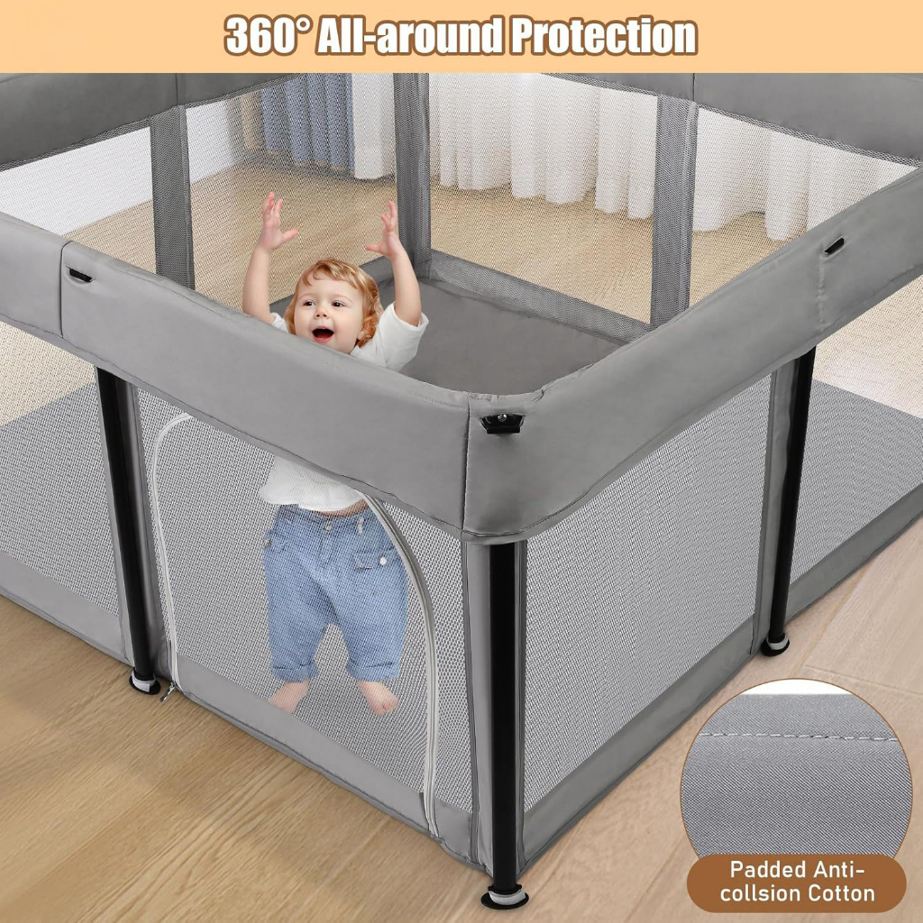 【Free Installation】Foldable Playpen For Baby Thicken Steel Waterproof ...