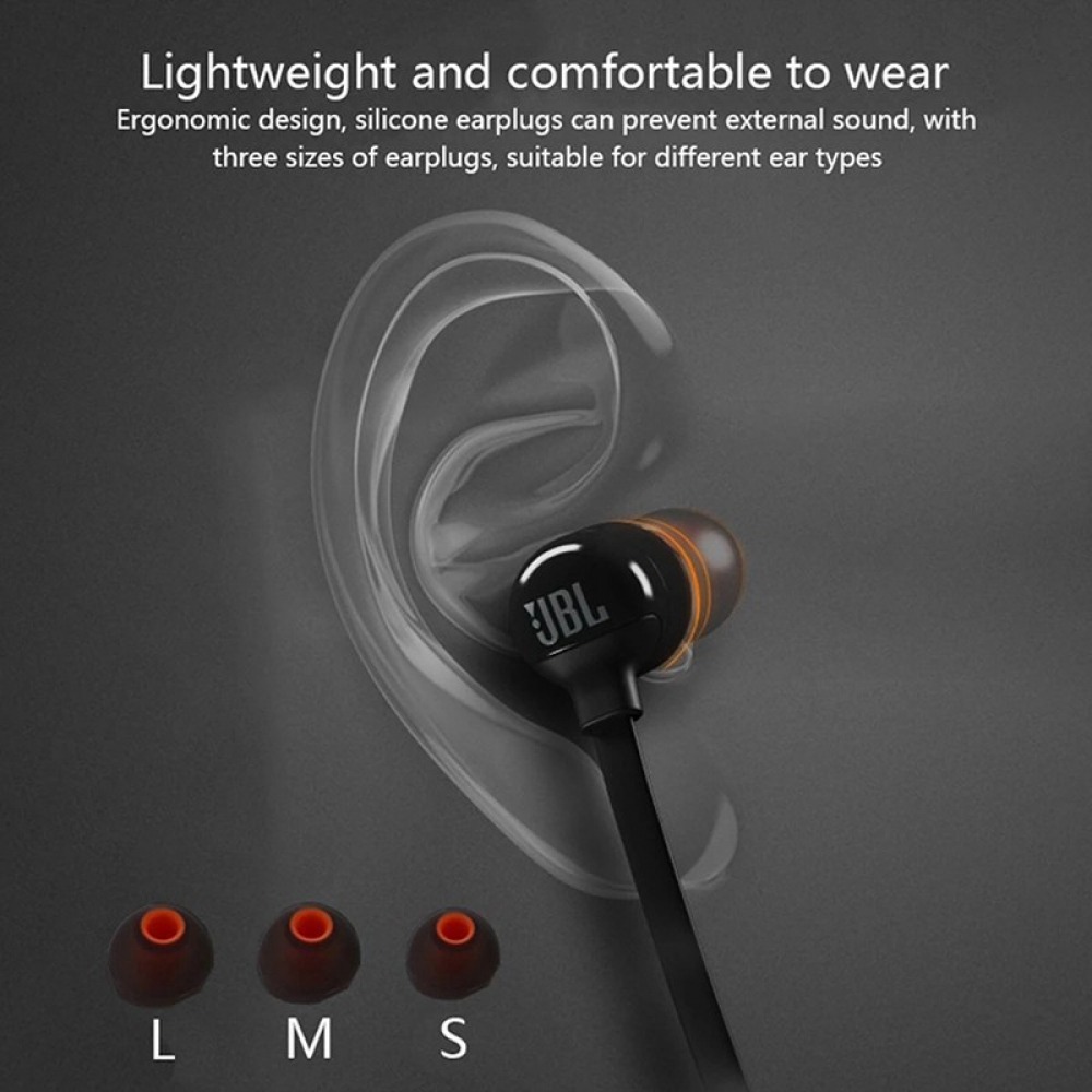 JBL T110 In-Ear Headphones 3.5mm Wired Earphones Stereo Deep Bass ...