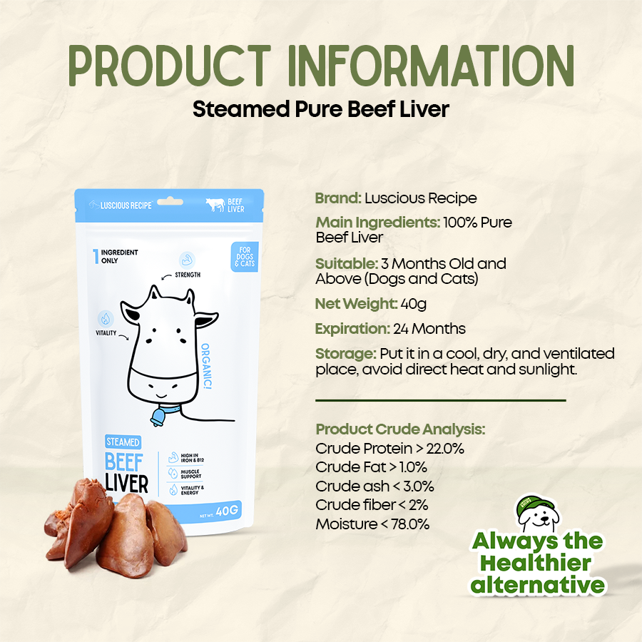 Luscious Recipe Steamy Chomps Pure Meat Beef Liver Steamed Chomps For ...