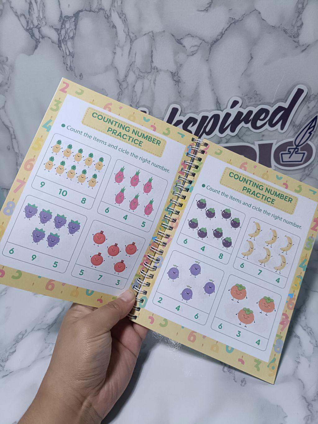 Kindergarten / Preschool Math Workbook (tracing number, counting ...