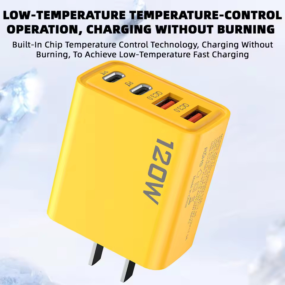 120W Fast Charging Charger Type-C PD 4 Ports Fast Charger US Plug Quick ...