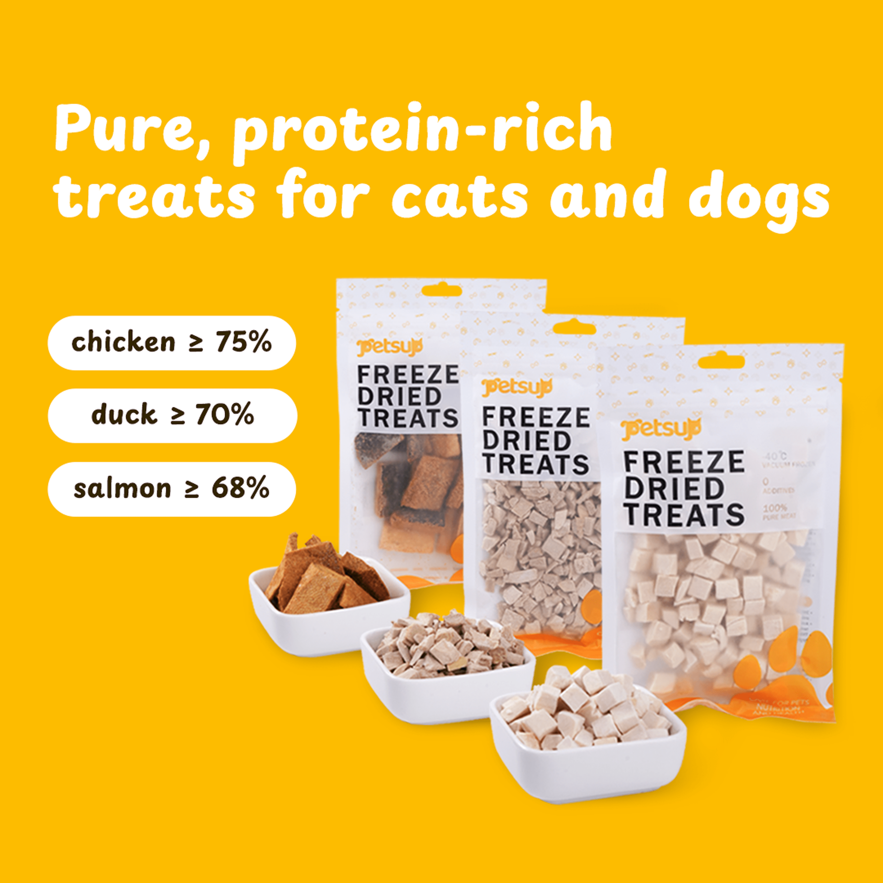 Petsup Freeze Dried Treats 30g Real Chicken Salmon Beef Nutritious Food ...