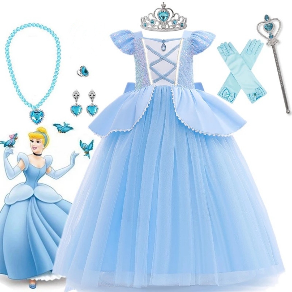 Girls Belle Costume Princess Dresses Children‘s Birthday Belle Party ...